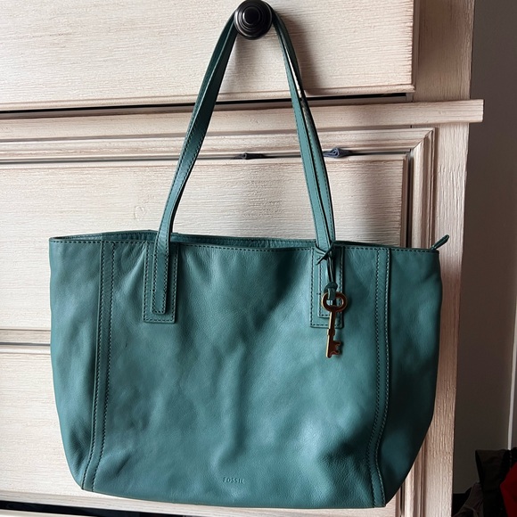 Fossil | Bags | Fossil Green Leather Tote Bag | Poshmark